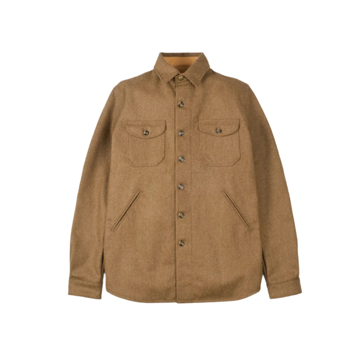 Crissman Overshirt Dark Tan Mix — Brooklyn Clothing