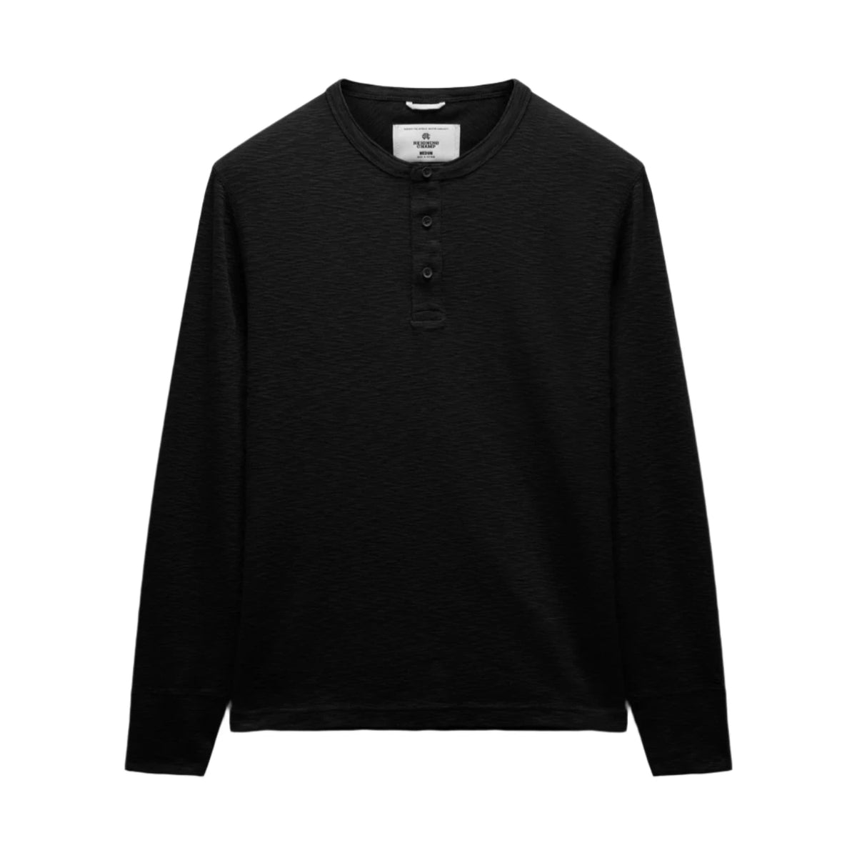 1x1 Slub Slim Henley Black — Brooklyn Clothing