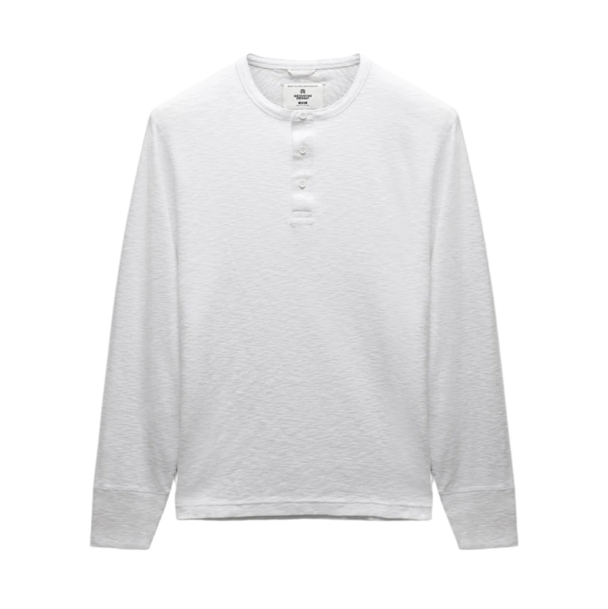 1x1 Slub Slim Henley White — Brooklyn Clothing